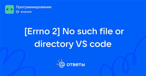 Errno 2 No Such File Or Directory Vs Code Itzkeeni Ответы Mail