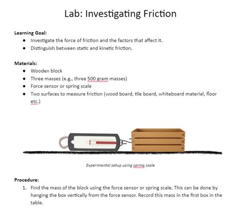 Investigating Friction Lab By Cavic Physics TPT