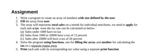 Solved Assignment Write A Program To Create An Array Of Chegg