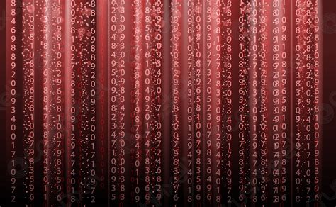 Technology Abstract Background Matrix Style Red Color Falling Numbers Digital Stock Vector