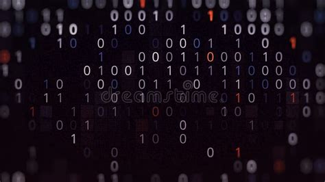 Binary Numbers Inside Computer Code Motion Hacker Background With