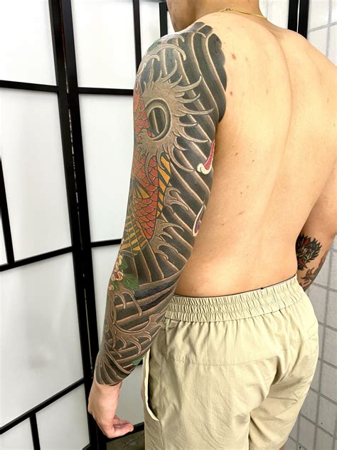 Tebori Sleeve Tattoos Japanese Tattoo Sleeve By Caiopineiro