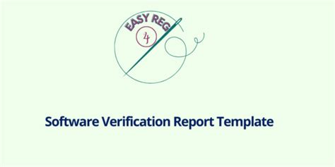 Software Verification Report Template 4EasyReg