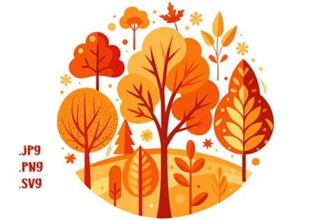 Autumn Trees Graphic By Joanna Redesiuk · Creative Fabrica