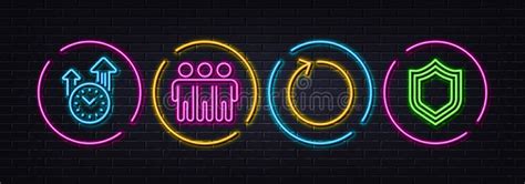 Time Management Loop And Friendship Minimal Line Icons For Web Application Printing Neon