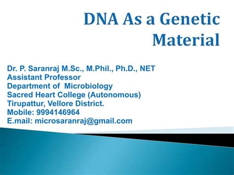 Dna As Genetic Material Pptx
