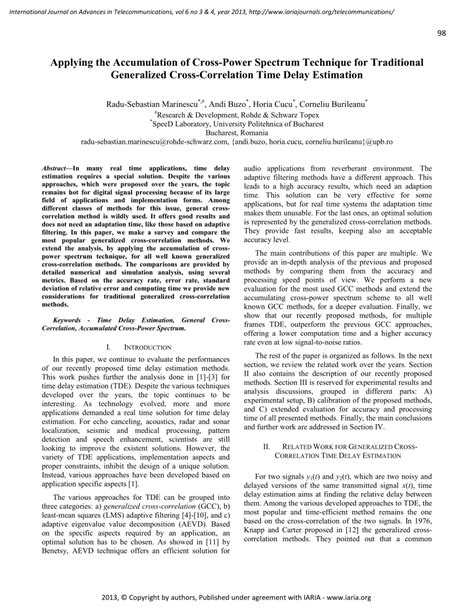 Pdf Applying The Accumulation Of Cross Power Spectrum Technique For Traditional Generalized