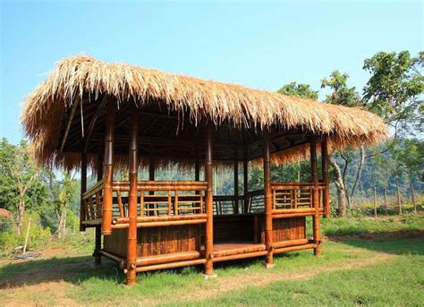 最简单的竹屋搭建图 竹棚怎么搭简易图 农家小竹屋图片 大山谷图库