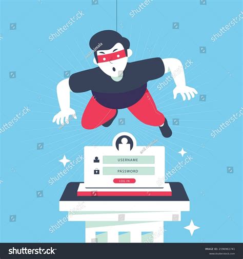 Hacker Cyber Criminals Phishing Stealing Private Stock Vector Royalty Free 2196961741