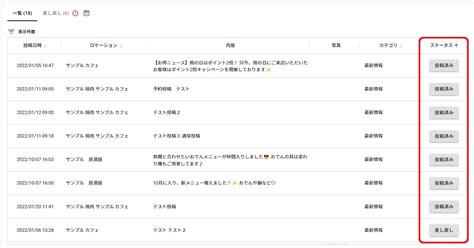 各ステータスの説明 Manual