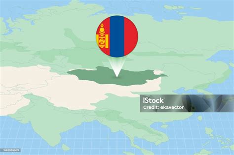 국기가 있는 몽골의 지도 그림 몽골과 주변 국가의 지도 제작 삽화 관광에 대한 스톡 벡터 아트 및 기타 이미지 관광 기