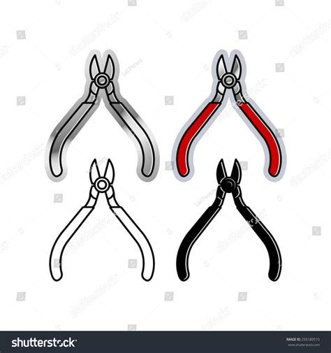 Wire Cutter Drawing Wire Cutters With Hand Stock Vector Images Alamy