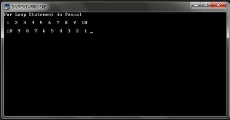 Free Programming Source Codes And Computer Programming Tutorials For Loop Statement In Pascal