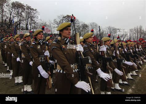 Members Of The Jammu And Kashmir Armed Police Jkap March During A