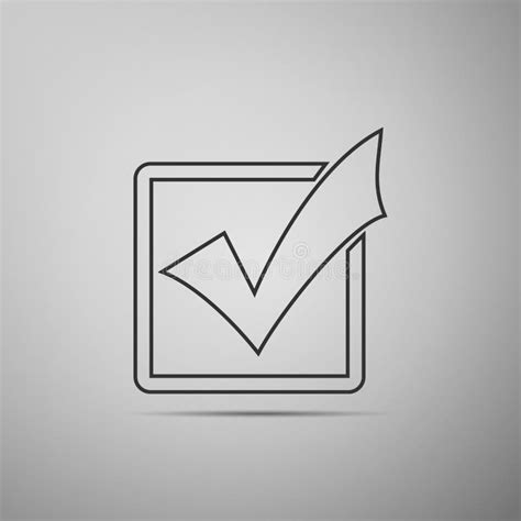 Check Mark In A Box Line Icon Isolated On Grey Background Tick Symbol Check List Button Sign