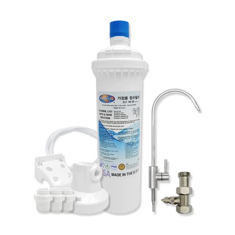 Omni Bas Cb1 옴니퓨어 가정용 베이직 정수 세트 Nsf인증카본필터헤드1구브라켓파우셋아답터피팅3ea튜빙5m최대작동압력125psi사용온도2도~38도