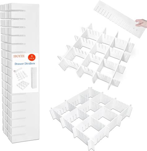Drawer Dividers Organizer 8pcs Adjustable And Connectable