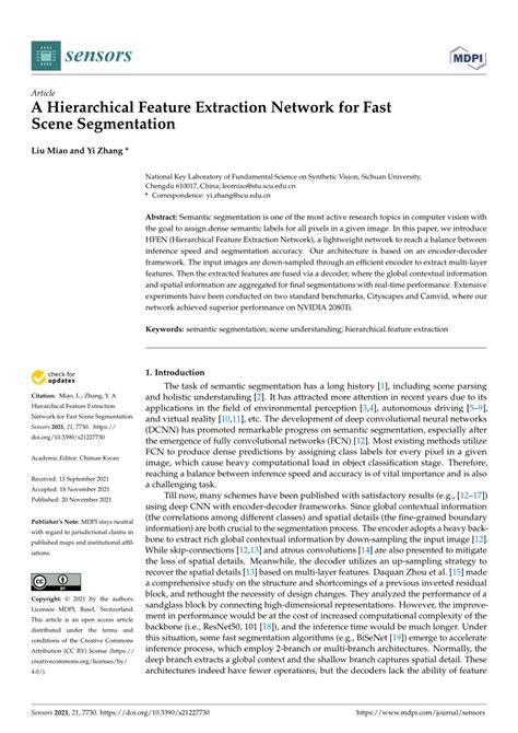 pdf a hierarchical feature extraction network for fast scene segmentation