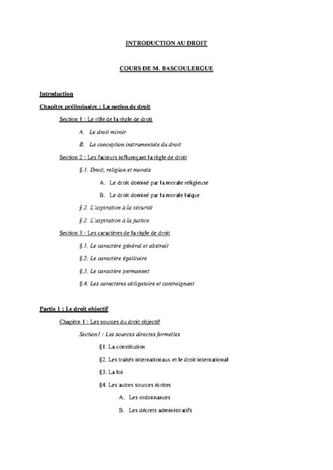 Plan Du Cours Dintroduction Au Droit 2018 2019 Warning Tt Undefined Function 32