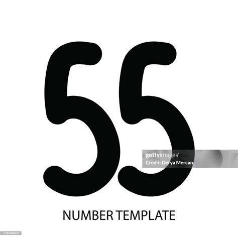 Number 55anniversary Stock Illustration Number Template Design Vector