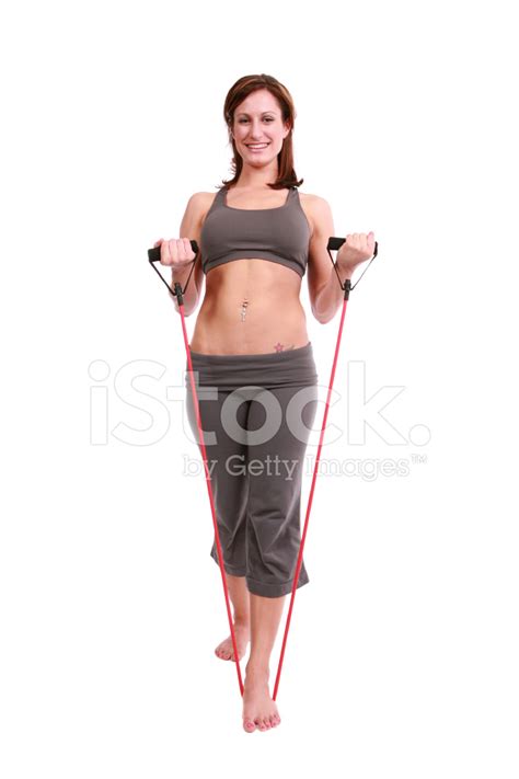 Bicep Curls On A Resistance Band Stock Photo Royalty Free FreeImages