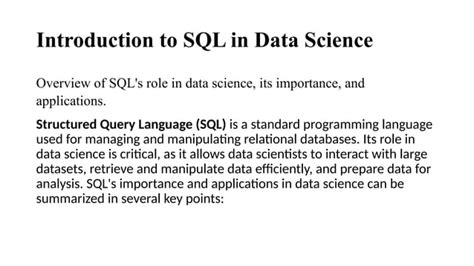 Structured Query Language Powerpoint Presentation Ppt