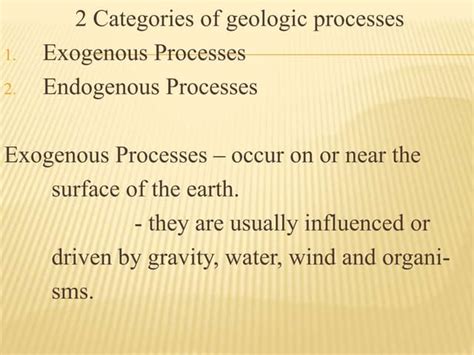 Exogenous Processes On Earth Pptx