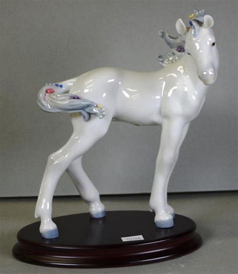 Lladro Chinese Zodiac Horse Figurine On Stand Lladro And Nao Ceramics