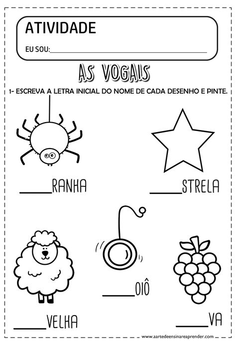 Atividade Pronta Vogais A Arte De Ensinar E Aprender Explore As