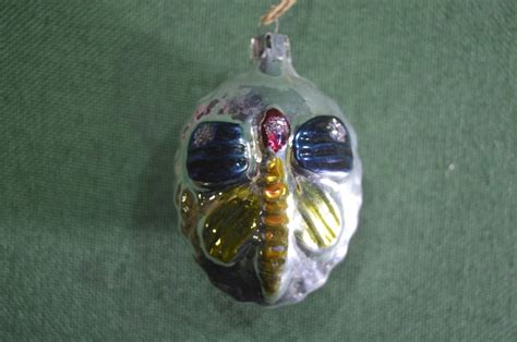 Купить Игрушка елочная стеклянная Бабочка Стекло подвес 2 цены фото описание