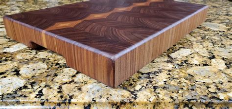 Walnut End Grain Cutting Board With Diamond Pattern Etsy
