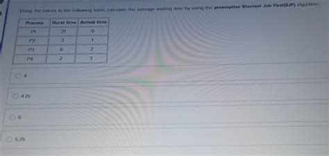 Solved Using The Values In The Following Table Calculate