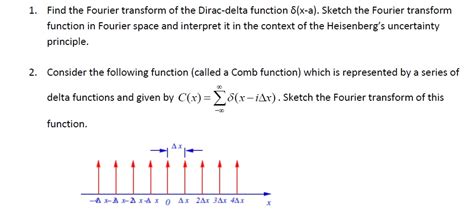 Find The Fourier Transform Of The Dirac Delta Func