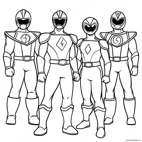 Power Rangers Megaforce Team Coloring Page 72514 57430