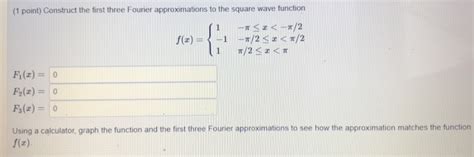Solved 1 Point Construct The First Three Fourier