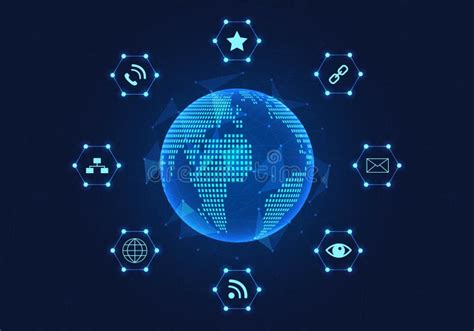 Global Technology Network That Connects With Smart Technology Stock Image Image Of