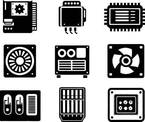 Set Of Computer Parts Icon Computer Technology Electronic Hardware
