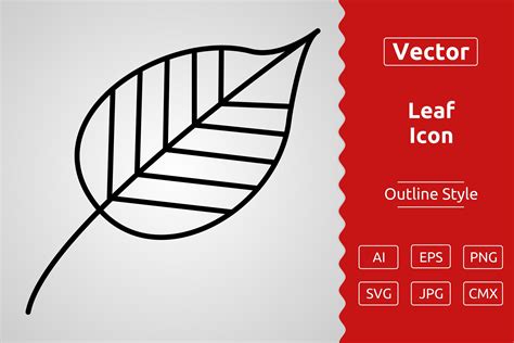 Vector Leaf Outline Icon Design Graphic By Muhammad Atiq · Creative Fabrica