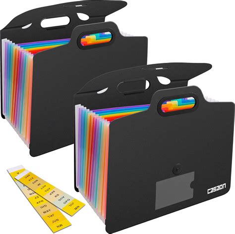 Expanding File Folders 2 Packs Bluepower 12 Pockets A4 Accordion File Organizer