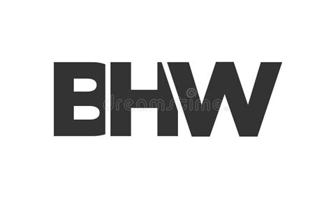 Bhw Logo Design Template With Strong And Modern Bold Text Initial Based Vector Logotype