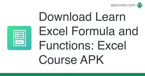 Learn Excel Formula And Functions Excel Course Apk Android App