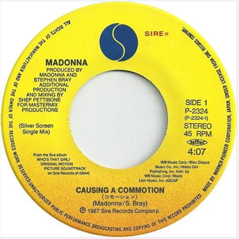 Madonna Causing A Commotion Japanese Import 7 Single Vinyl Destination Arizona