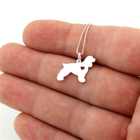 Cocker Spaniel Necklace Sterling Silver Dog Breeds Pendant W Etsy