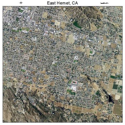 Aerial Photography Map Of East Hemet Ca California