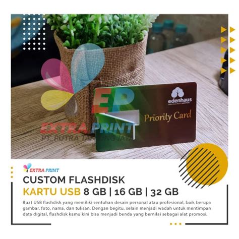 Jual CETAK USB FLASHDISK KARTU CUSTOM SATUAN GRADE A 8 Gb Jakarta Barat Extra Print