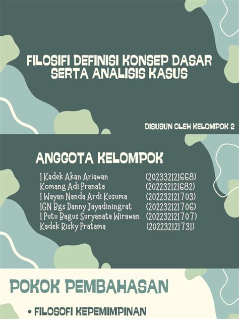 Filosofi Dan Konsep Dasar Kepemimpinan Pdf
