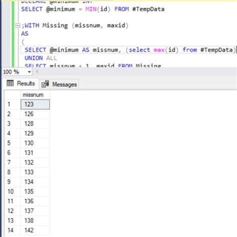 Multiple Ways To Find Missing Serial Numbers In Sql Big Data And Sql