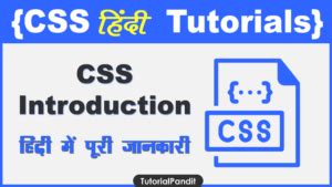 CSS कय ह What is CSS in Hindi TutorialPandit