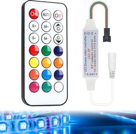 DC V V V RF Wireless Remote LED Controller Addressable Mini LED Strips Compatible With