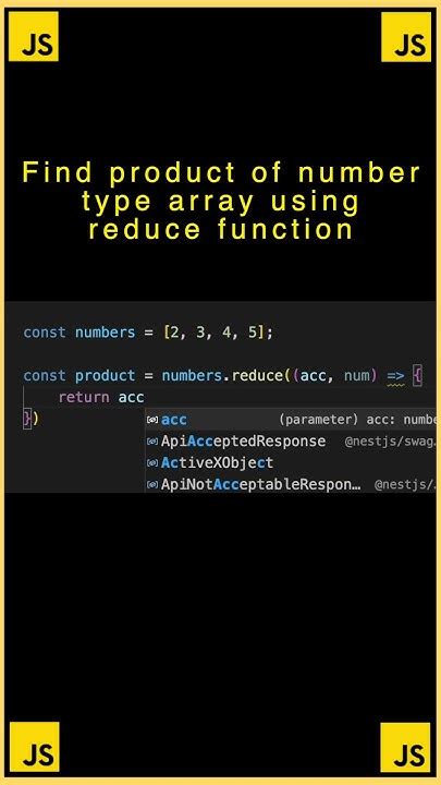 How To Find Product Of Number Type Array Using Reduce Function